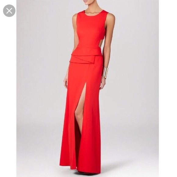 BCBGMaxAzria | Dresses | Bcbg Maxazria Kiara Peplum Gowm Popy Red Color | Poshmark